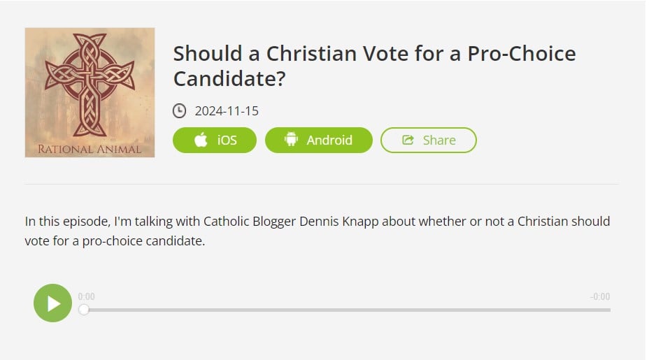 Should A Christian Vote For A Pro-Choice Candidate? | Dennis Knapp