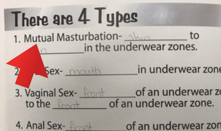 Oklahoma Middle School Kids Given Worksheet On Anal Sex And ...